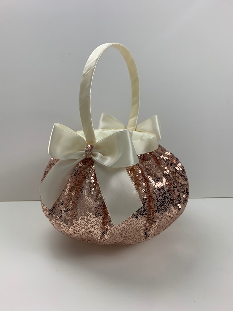 Rose Gold Flower Girl Basket Burgundy Flower Girl Basket - Etsy