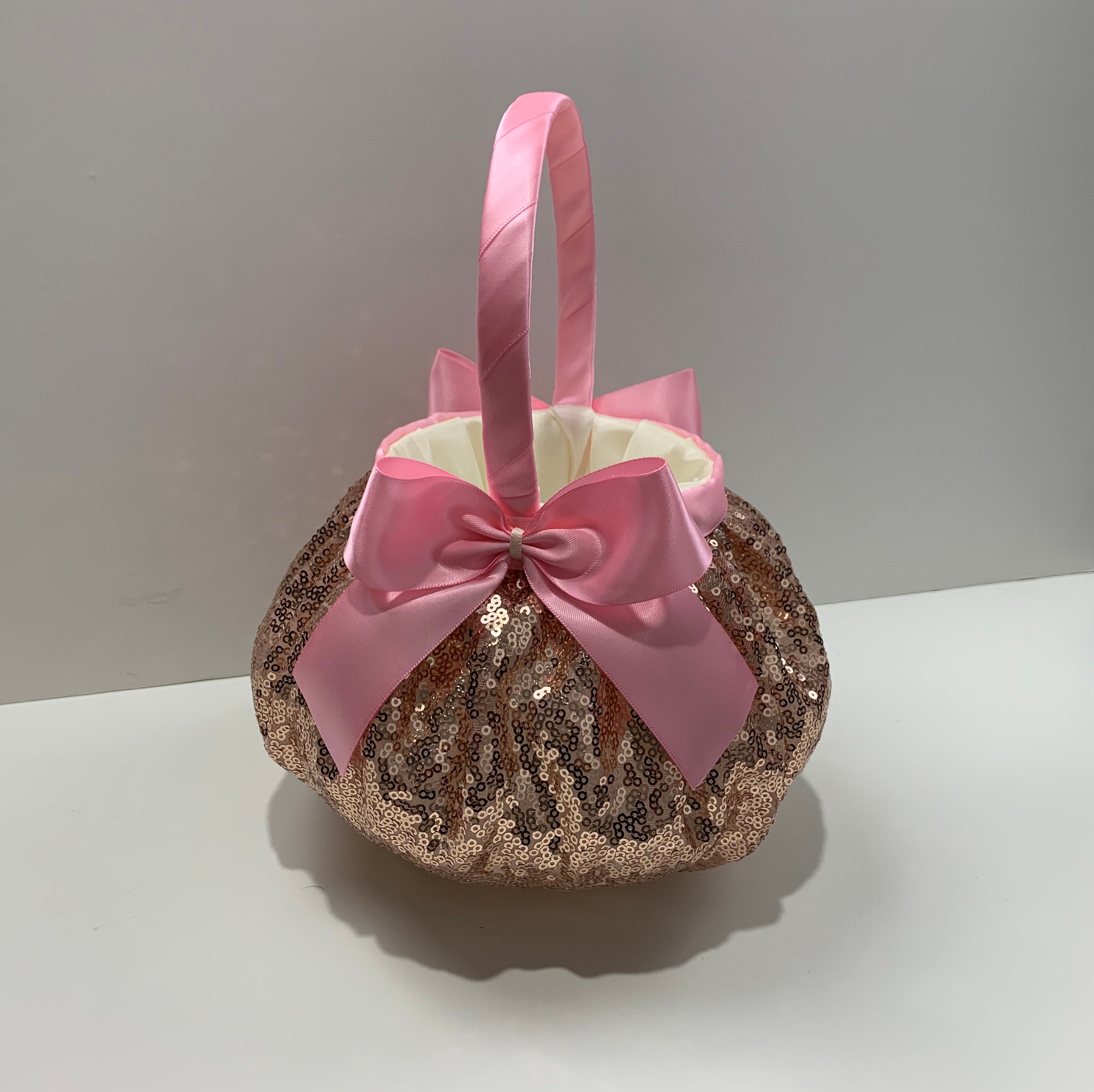 Rose Gold Flower Girl Basket Burgundy Flower Girl Basket | Etsy