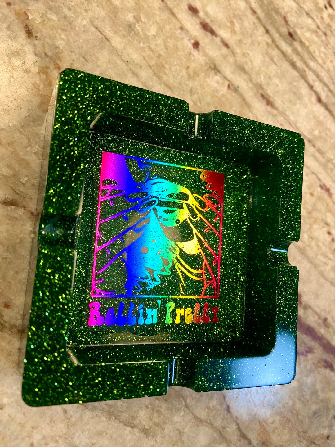 Rollin Pretty Green Resin Ashtray - Etsy