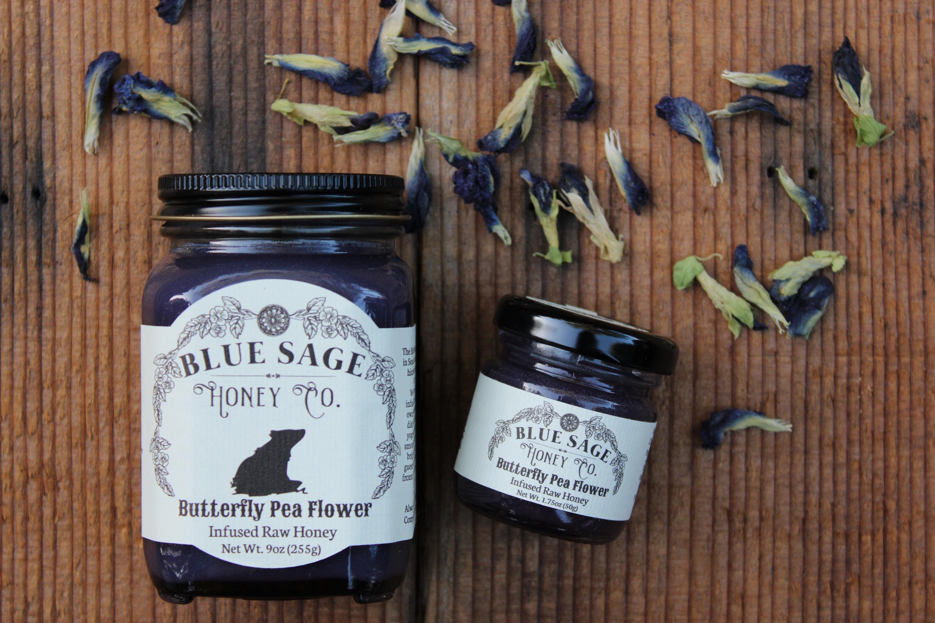 Butterfly Pea Flower Infused Raw Honey, Blue Butterfly Pea Flower Honey ...