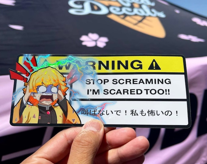 Anime Warning Sticker, Sorcery Anime, Airbag Warning Sticker, Visor ...