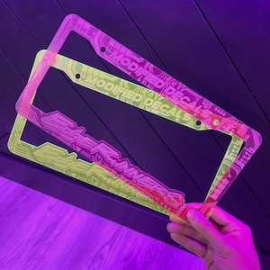 Cyber Edgerunner License Plate Frame Light up Neon Green or Pink (no ...