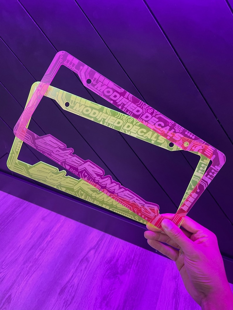Cyber Edgerunner License Plate Frame Light up Neon Green or Pink (no ...