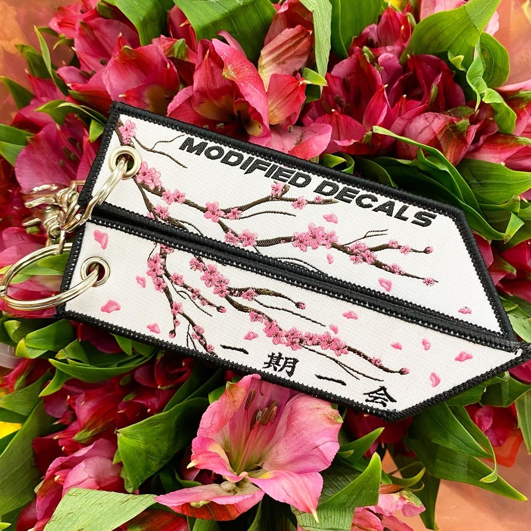 Sakura Flower Jet Tag Keychain Car Accessory Japanese Anime - Etsy