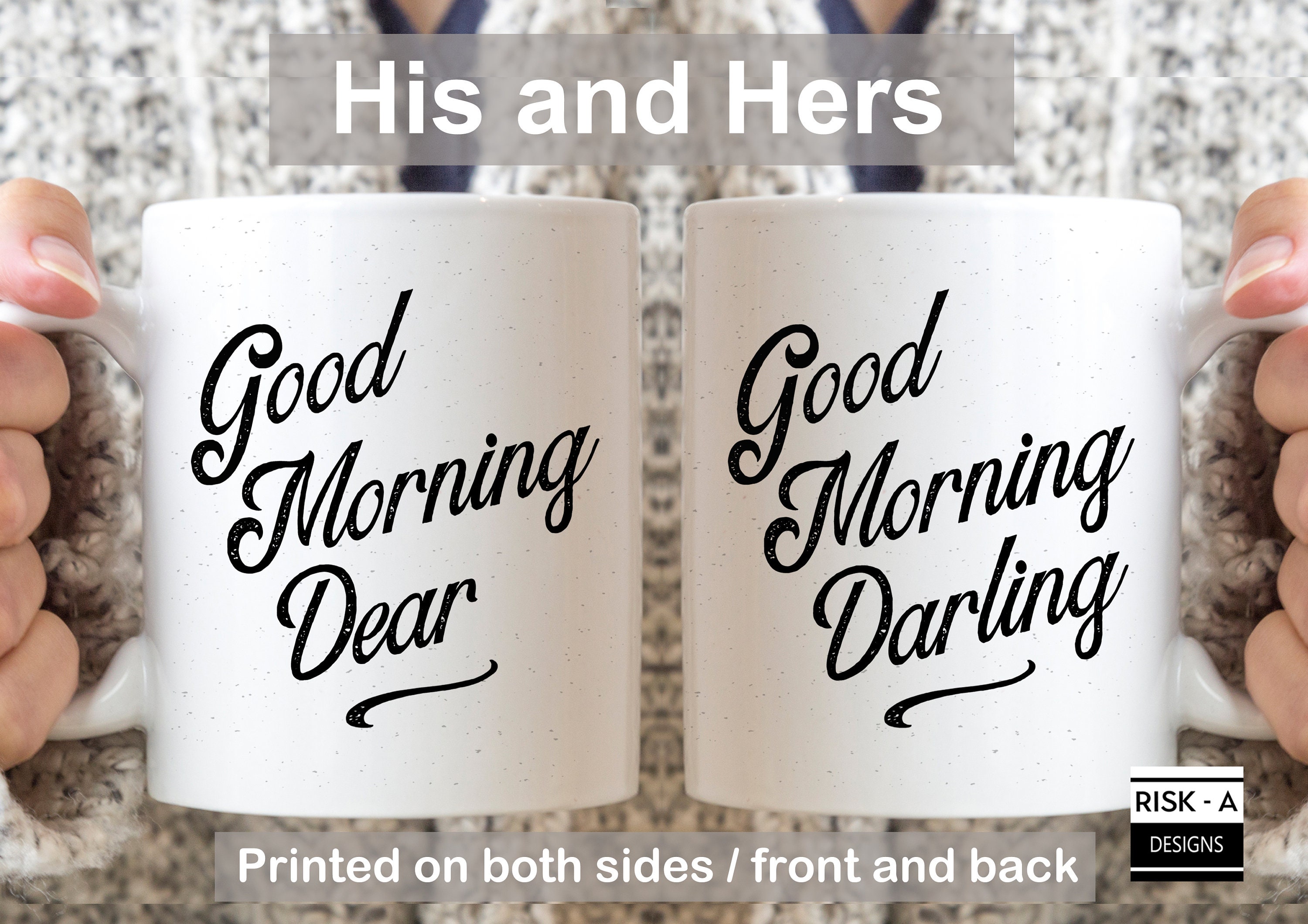 Good Morning Dear and Darling mug set couples christmas gift | Etsy