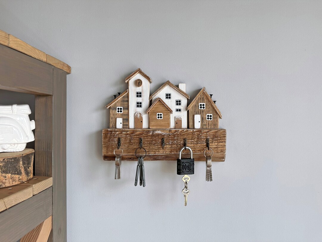 Key Holder for Wall Family Key Organizer Wooden Key Holder - Etsy