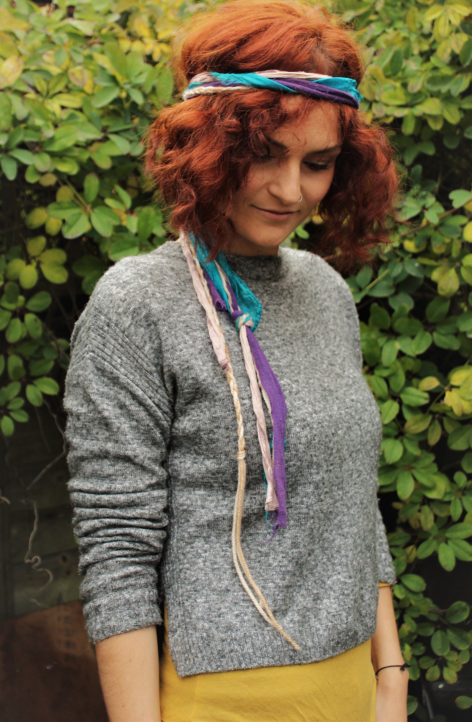 Boho Head Scarf Hippie Headband Cotton Hair Wrap Tie Etsy