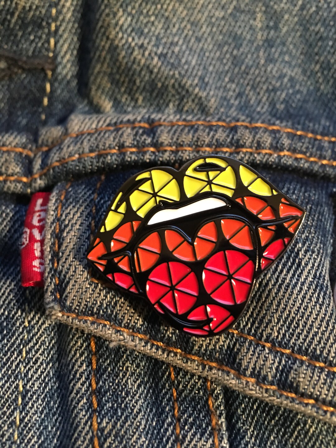 Clockwork Orange Lips Pin - Etsy