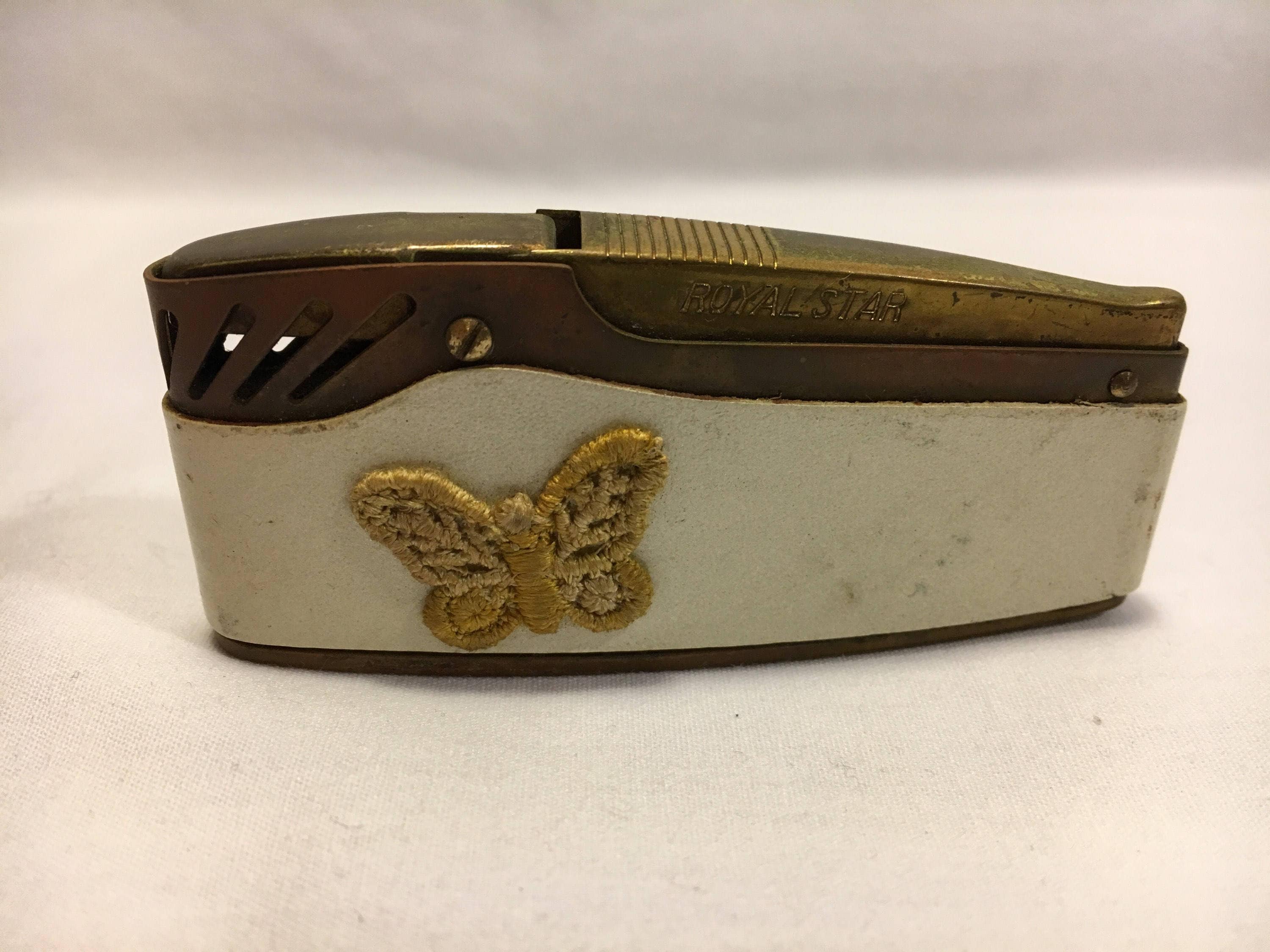 Ladies Vintage Royal Star Gold Lighter With Leather Band Butterfly ...