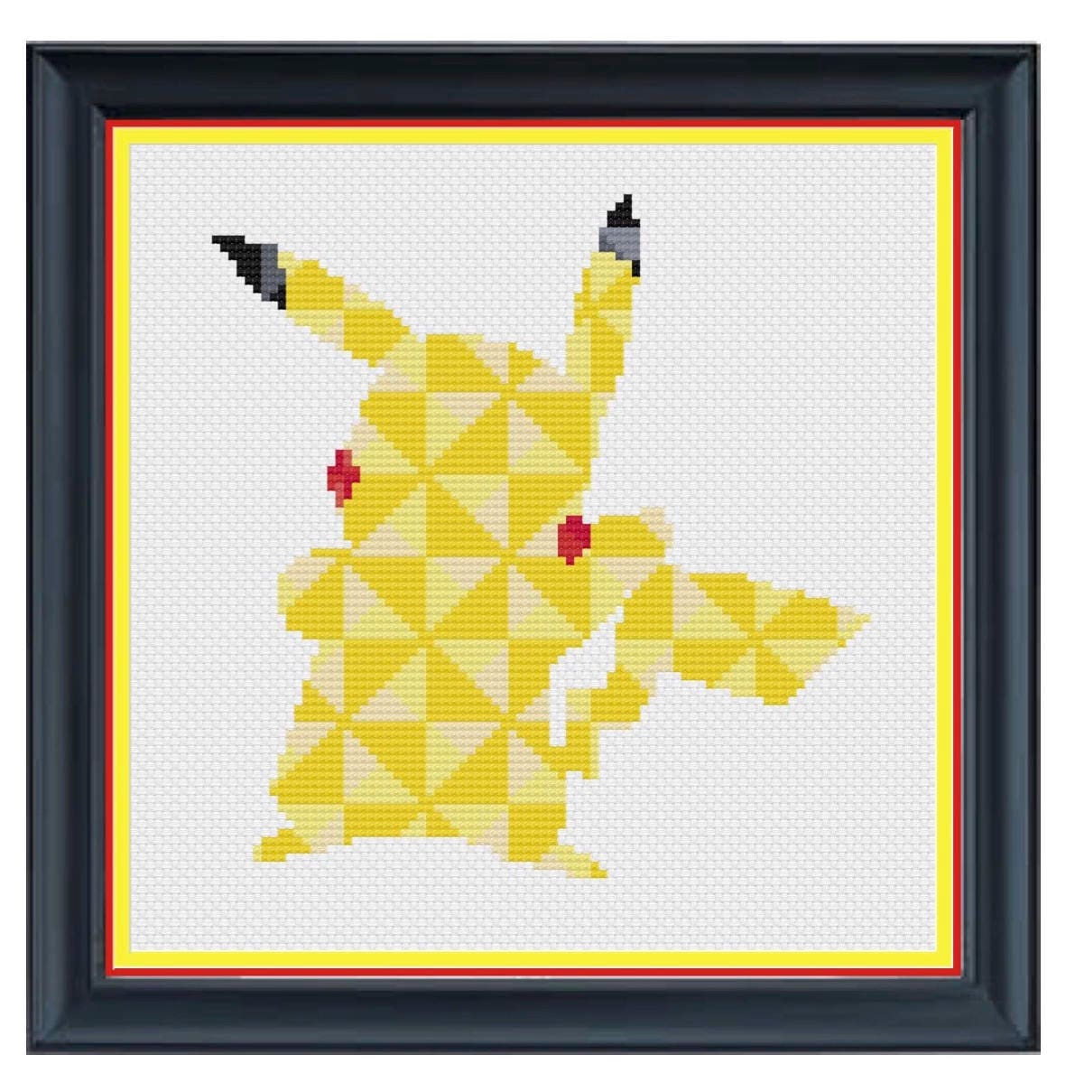 Geometric Pikachu Cross Stitch Pattern Instant PDF Download - Etsy