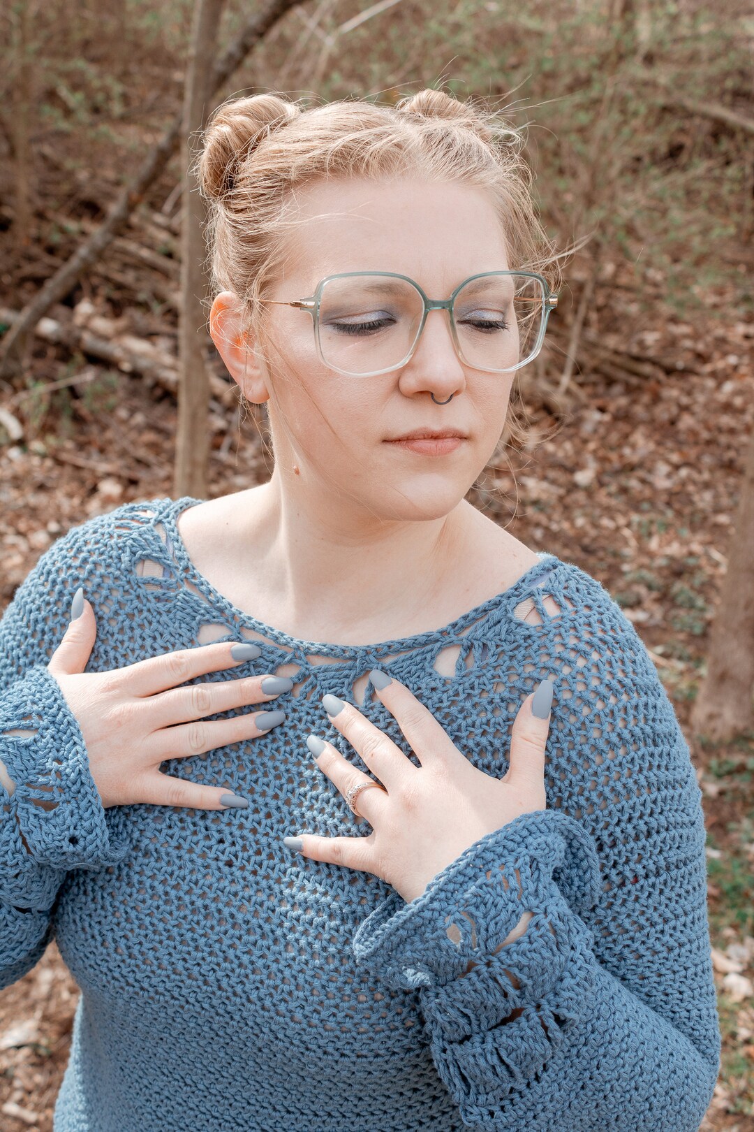 Magnolia Crochet Sweater Pattern: Spring Top, Wedge Stitch (PDF Digital ...