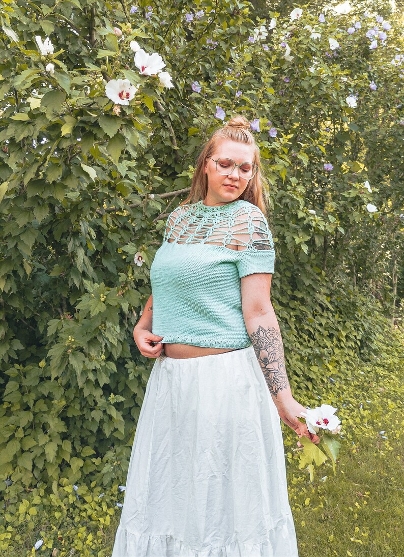 Maizee Top Crochet Pattern, Easy Summer Lace Yoke (PDF Pattern) - Etsy