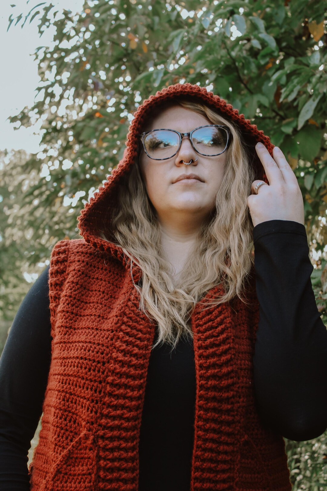 Fallon Hooded Crochet Vest Pattern | Bead Stitch, Oversized Pockets, Hooded Vest (PDF PATTERN ...