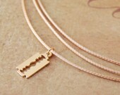 Gold Razor Charm Choker Layered Cord Necklace With Tiny Razor - Etsy