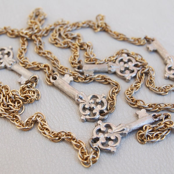 Long Key Necklace - Etsy