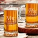 Set of 2 Etched Mr & Mrs Beer Mugs, Personalized Wedding Gift for Him ...