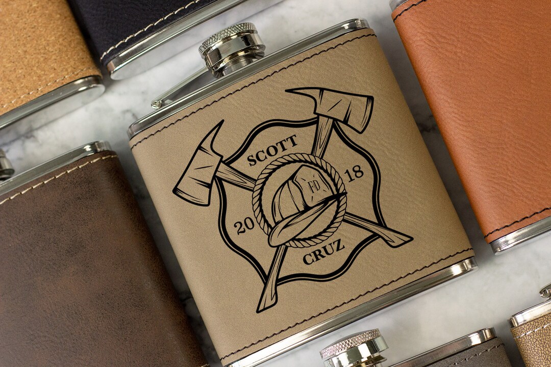 Firefighter Hip Flask, Firefighter Gift, Fire Fighter, Gift for ...