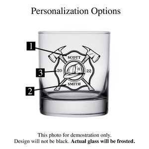 Firefighter Engraved Whiskey Glass Fireman Rocks Glass, Firefighter ...