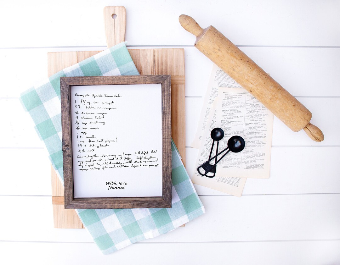 Recipe Art, Handwritten Recipe Wood Sign, Christmas Gift for Her ...