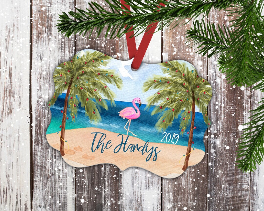 Flamingo Christmas Ornament Beach Ornament Christmas Gift - Etsy