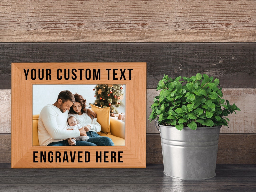 Personalized Picture Frame, Custom Engraved Wood Picture Frame, Newborn ...