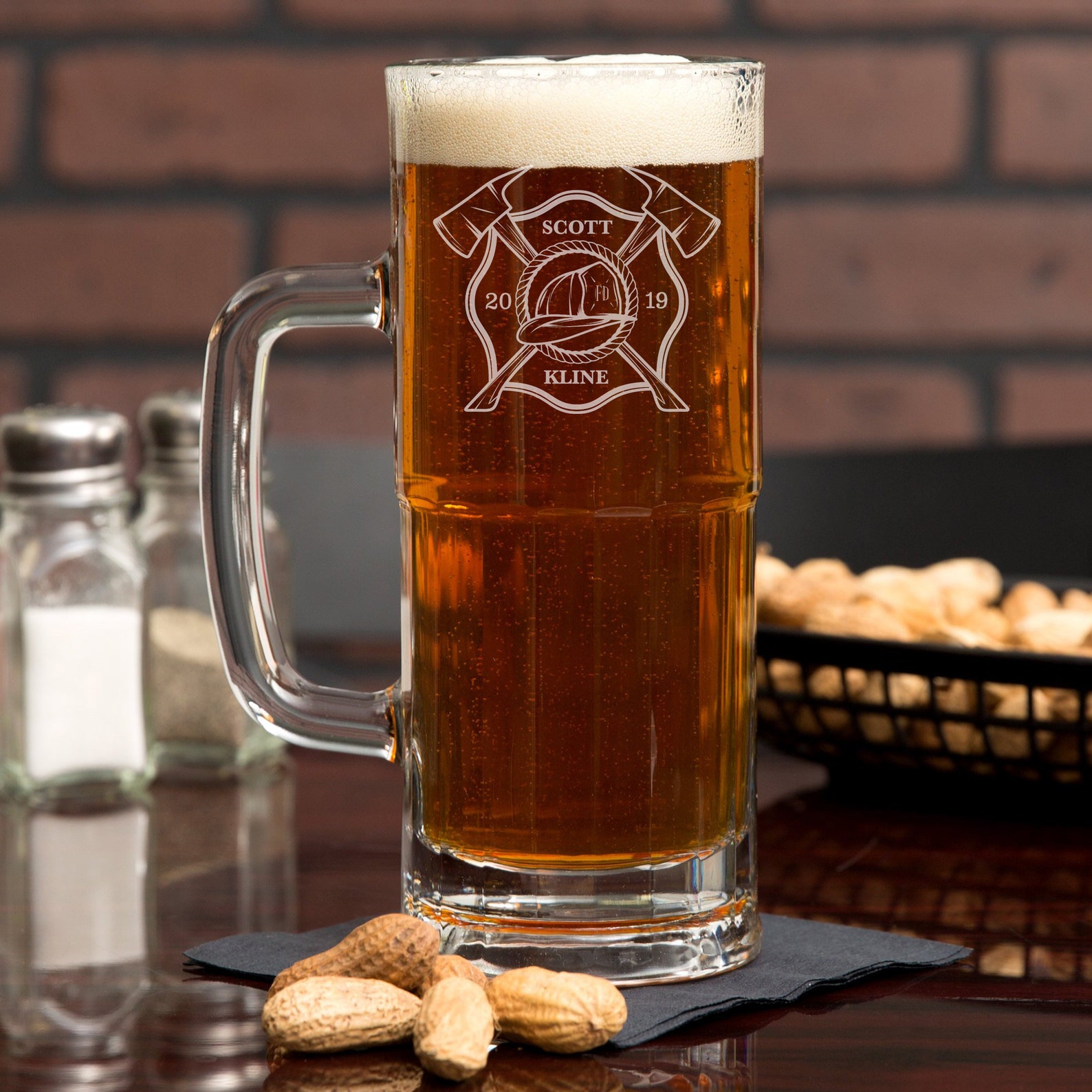 Firefighter Engraved Beer Mug, Firefighter Gifts, Gift for Him, Fire ...