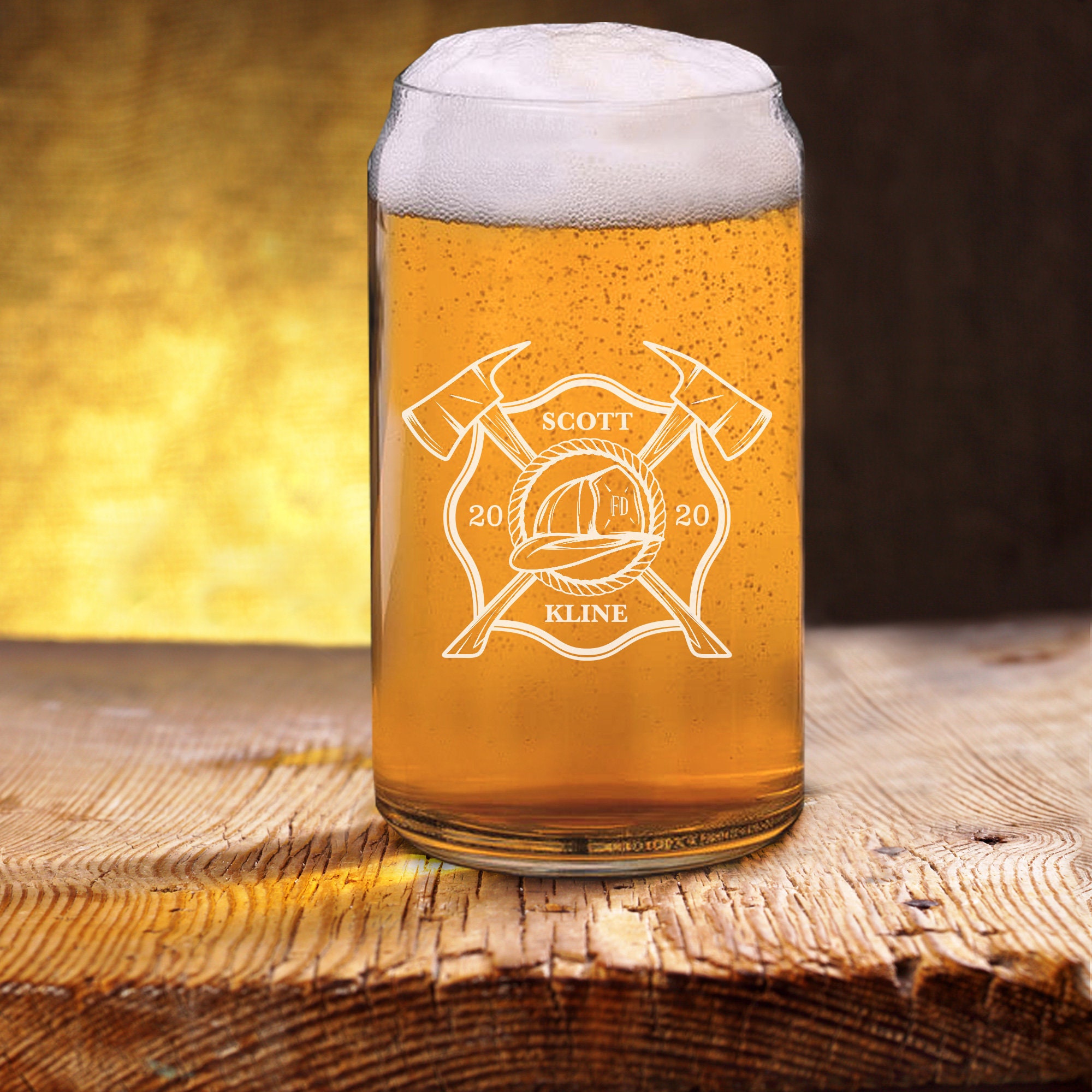 Firefighter Engraved Beer Glass Firefighter Gifts Gift for - Etsy