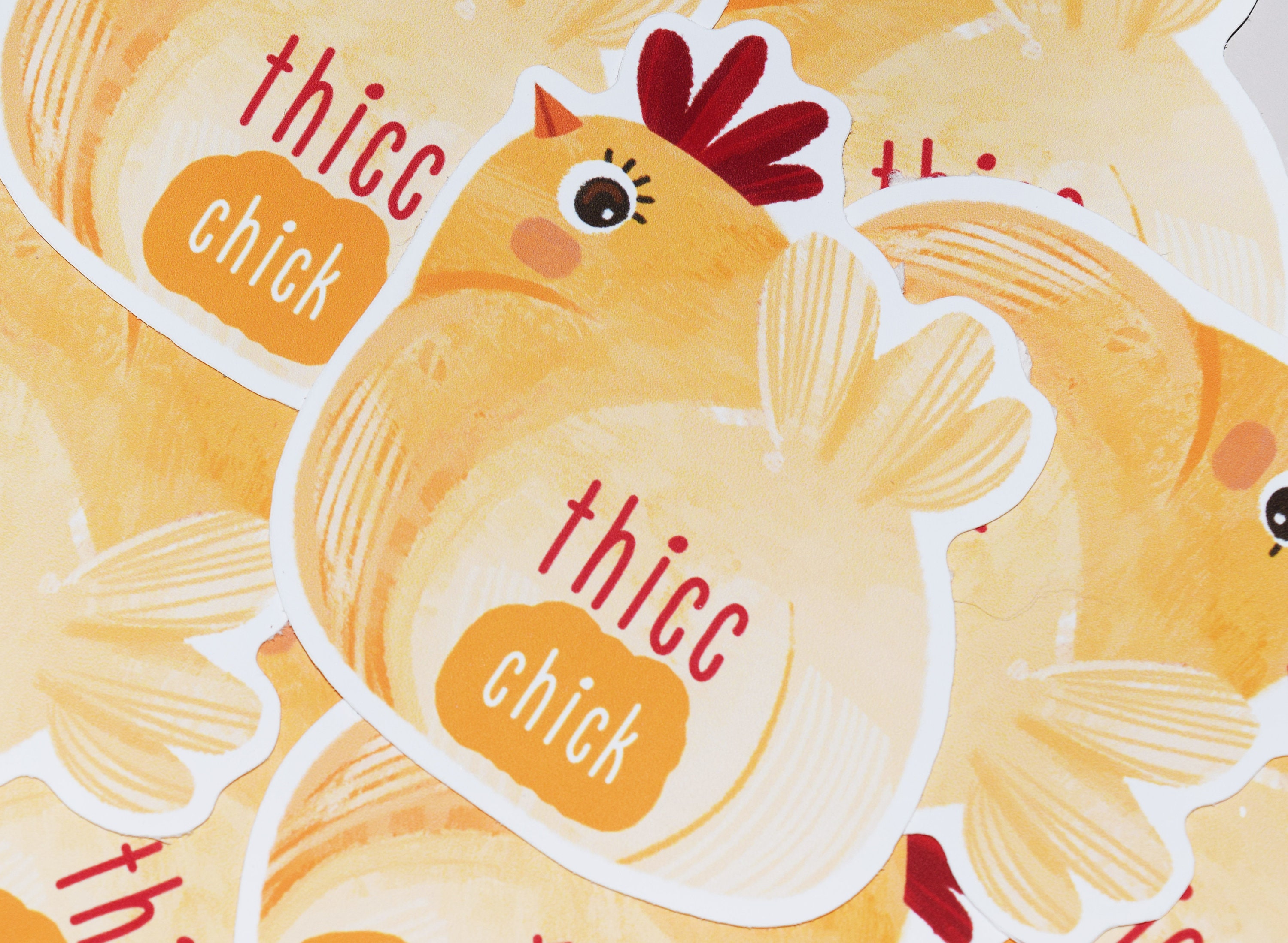Thicc Chick Glossy Die Cut Vinyl Sticker Laptop Decals - Etsy UK