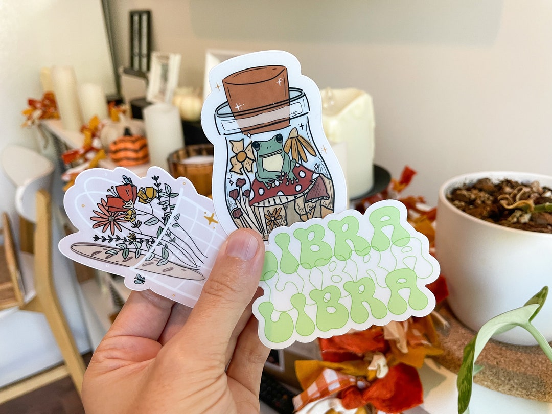 Libra Sticker, Sticker Pack, Frog Mushroom Sticker, Mushroom Lover ...