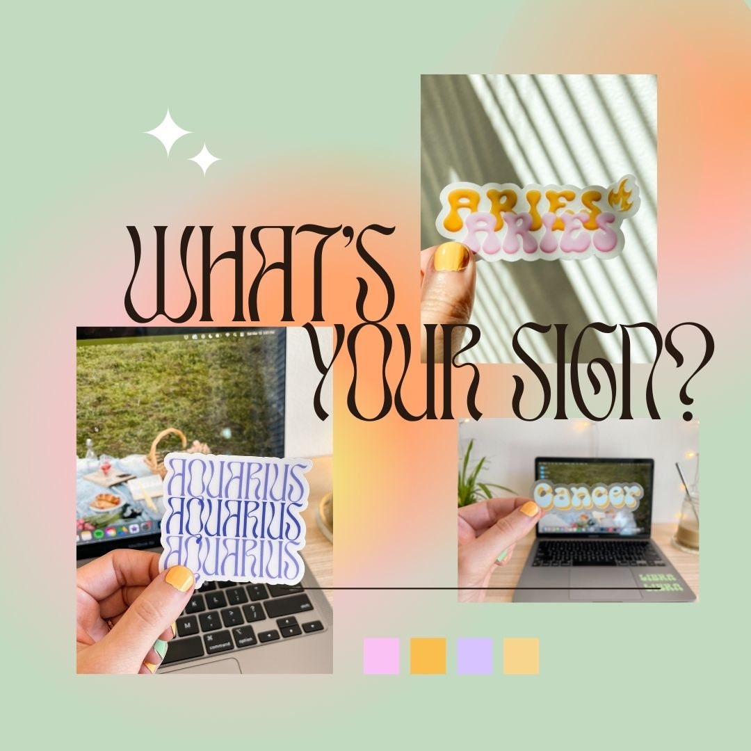 Taurus Vinyl Sticker Zodiac Sign Sticker Waterproof Laptop | Etsy