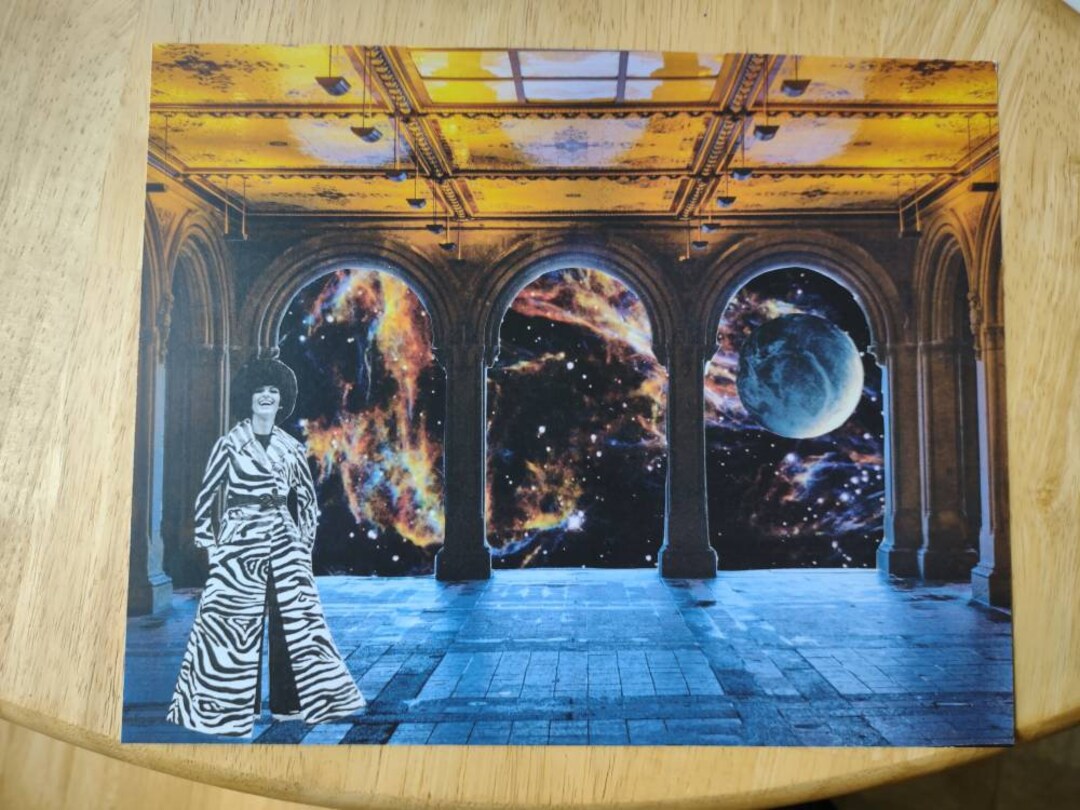 Collage, Mix Media 70s Fashion Model // Space Scifi, Cosmos, Galaxy ...