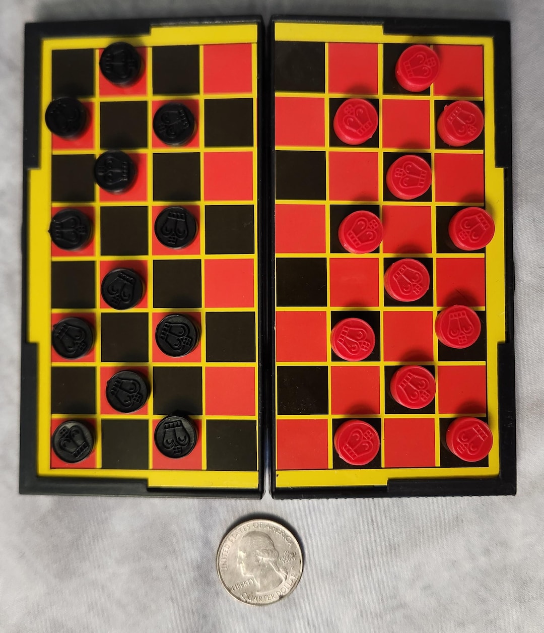 Travel / Mini Checkers With Magnetic Checkers - Etsy