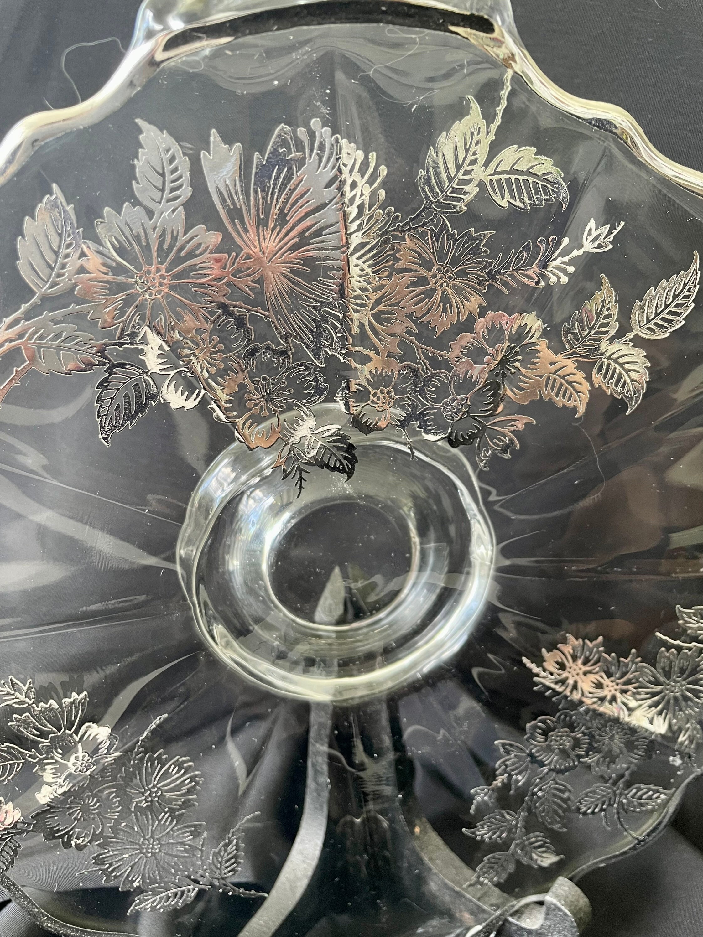 Silver City Glass Co.pedestal Serving Plate With Handles in - Etsy