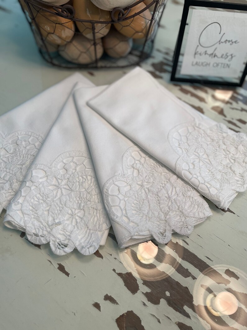 Lovely Battenburg Lace Dinner Napkins...set of 4 - Etsy