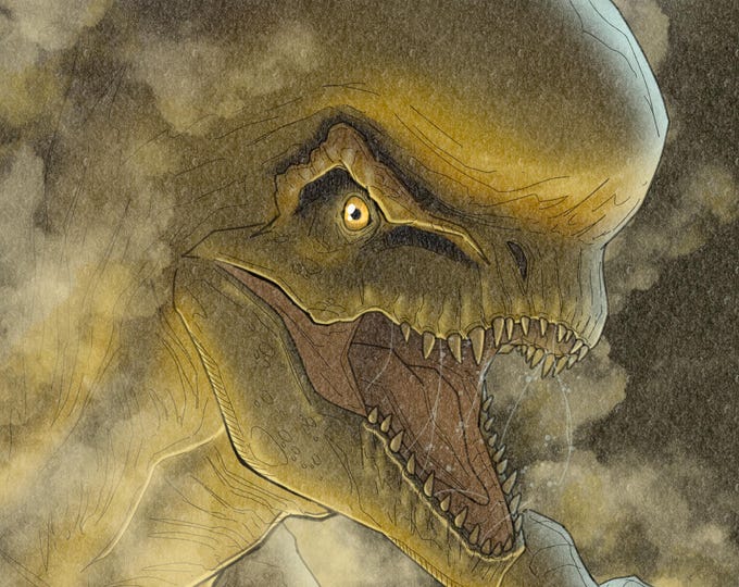 Mutant Hybird Jurassic Dinosaur 8 X 10 Print Signed by Illustrator on ...