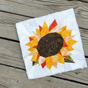 Sunflower Quilt Block Pattern, Wildflower Series, PDF Download ...