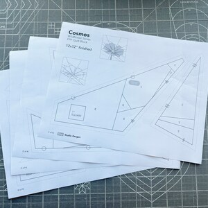 Cosmos Quilt Block Pattern, Wildflower Series, PDF Download, Foundation ...