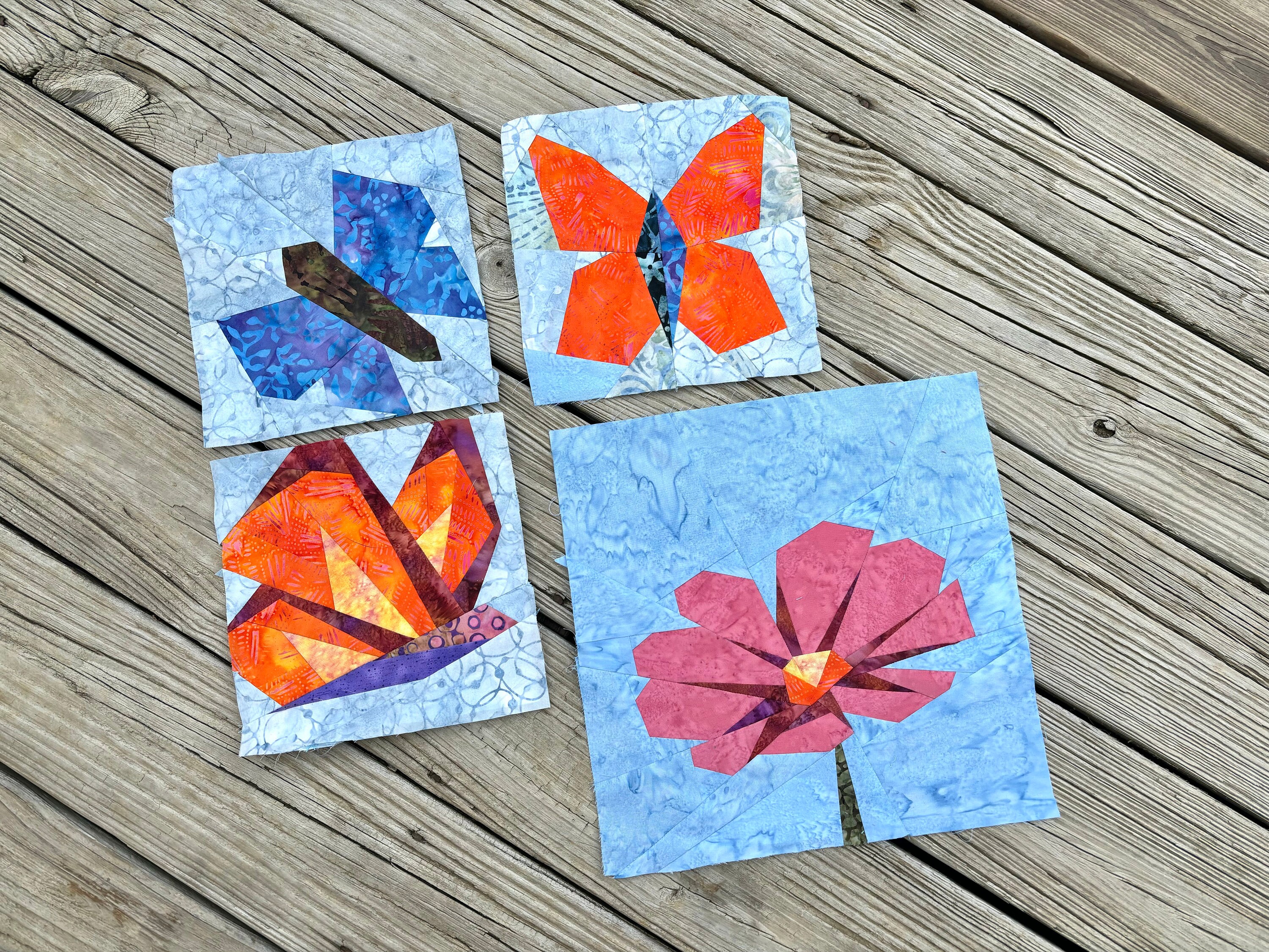 Cosmos Quilt Block Pattern, Wildflower Series, PDF Download, Foundation ...