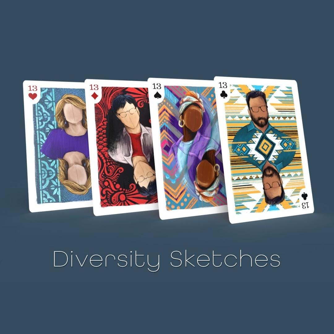 Diversity Sketches - Deck of Playing Cards - Etsy