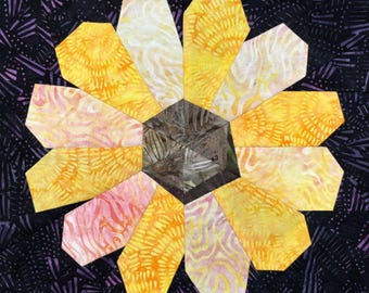 Daisy Quilt Block Pattern, Wildflower Series, PDF Download, Foundation ...