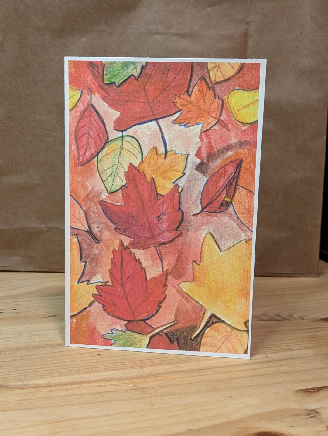 Printable Fall Leaves Watercolor Card – Autumn Greeting Card Download ...
