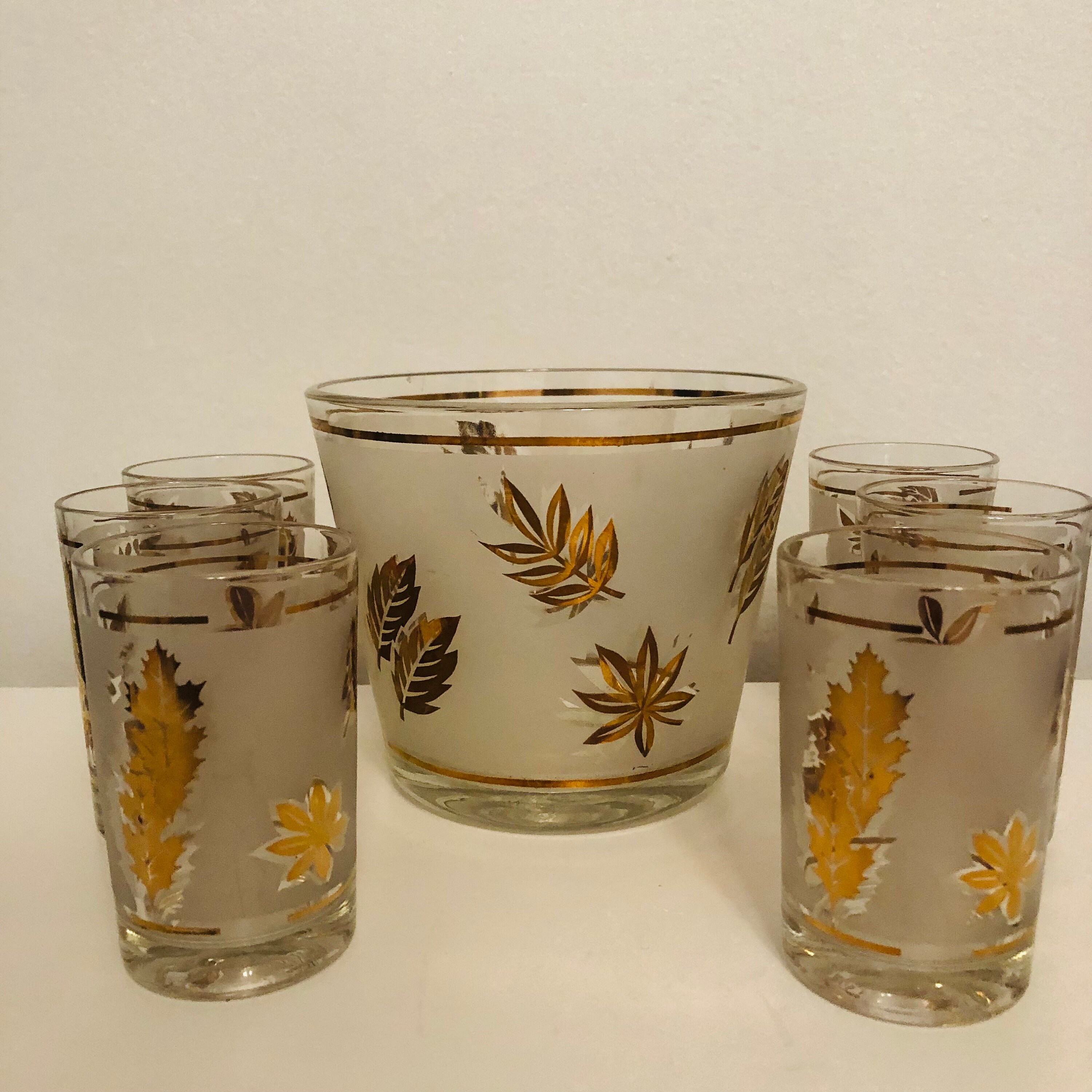 Libbey Starlyte Small Glasses and Ice Bucket - Etsy