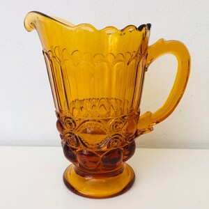 Vintage Mosser Pressed Glass Amber Pitcher in Eye Wink Pattern - Etsy