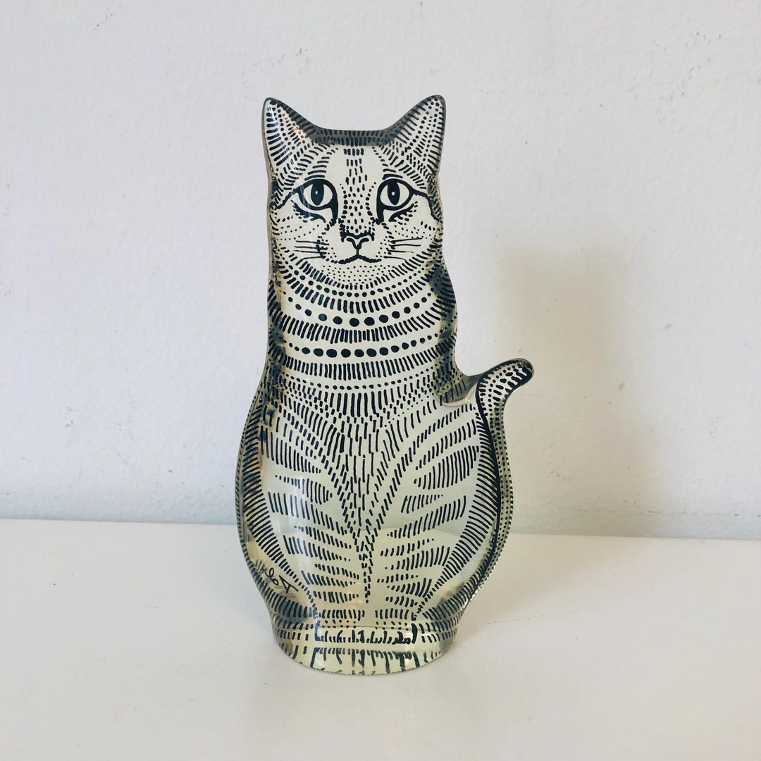 Vintage Abraham Palatnik Lucite Art Cat Figurine Statue - Etsy