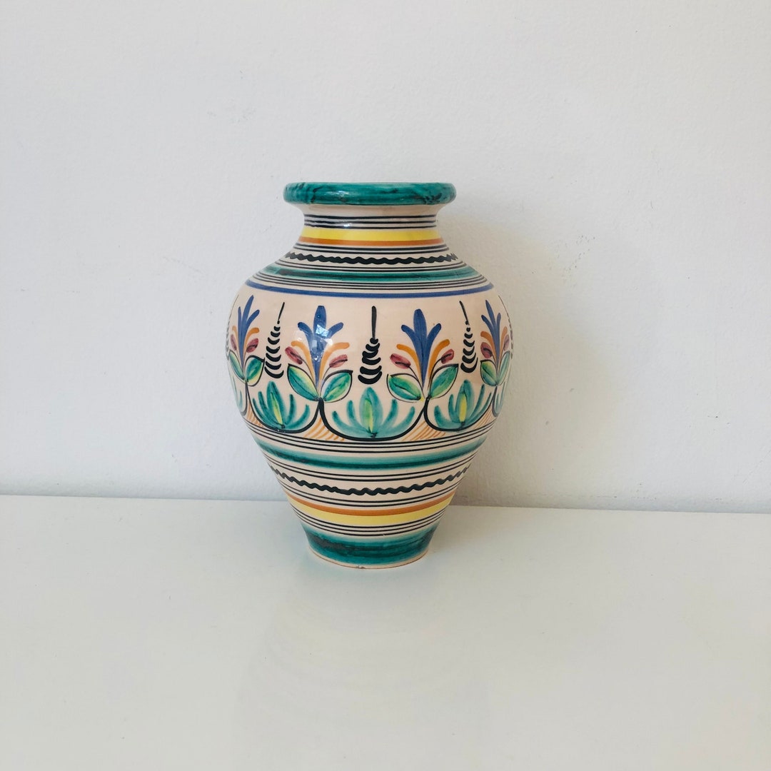 Vintage 1970s Boho Chic Vase Spain - Etsy