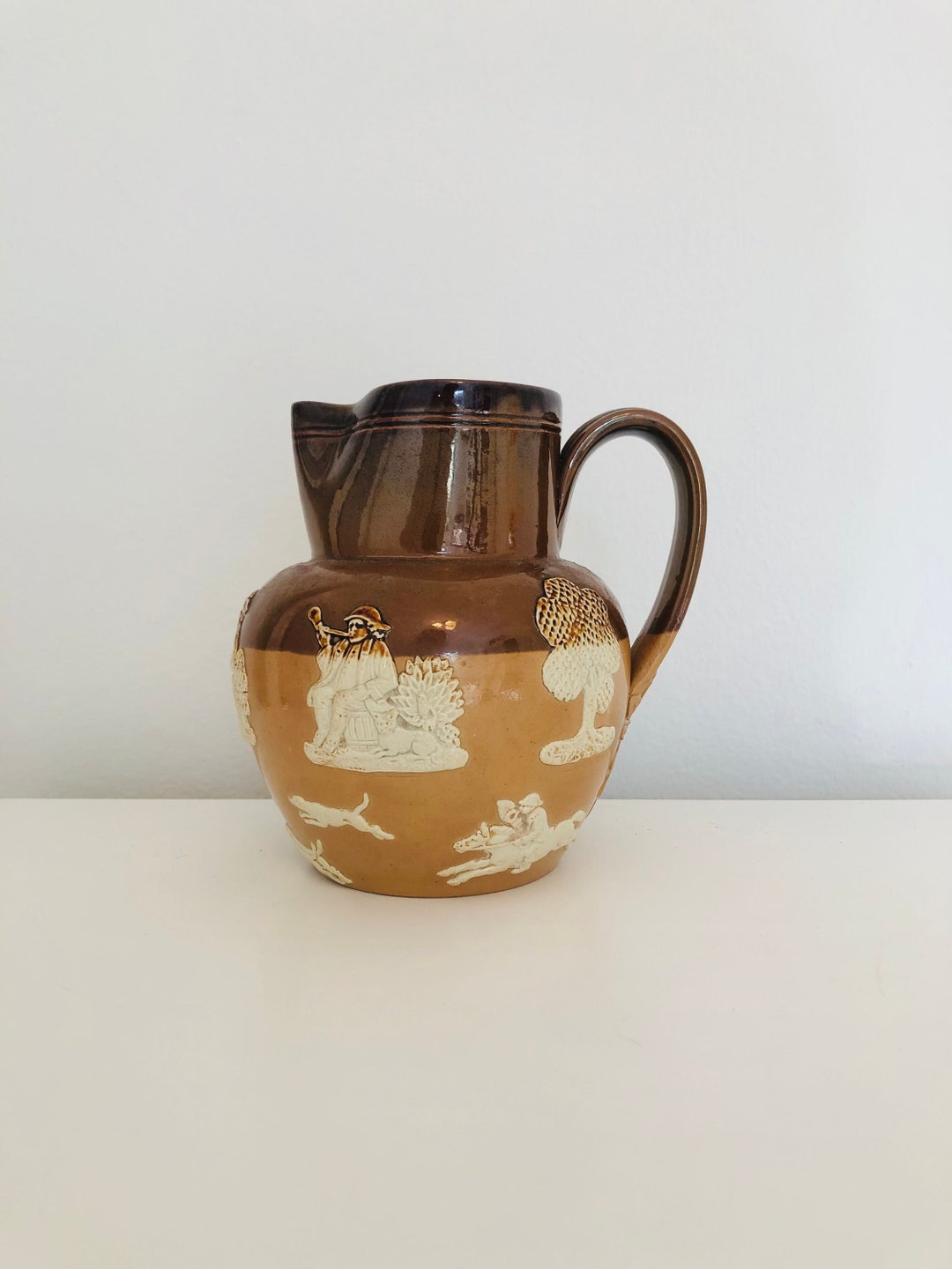 Late 19th Century Sprig Decorated English Pitcher - Etsy