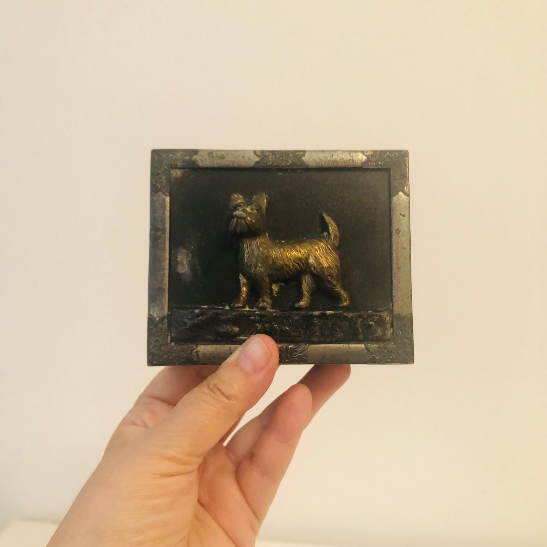 Rare Metal and Wood Scotty Dog Box Bas Relief - Etsy