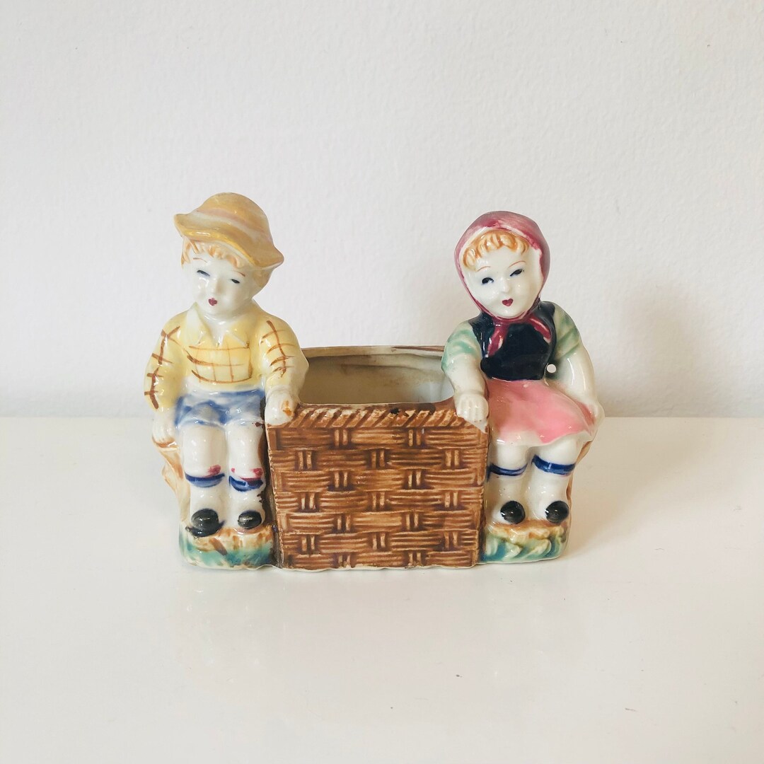 Vintage Children Sitting Planter Japan - Etsy