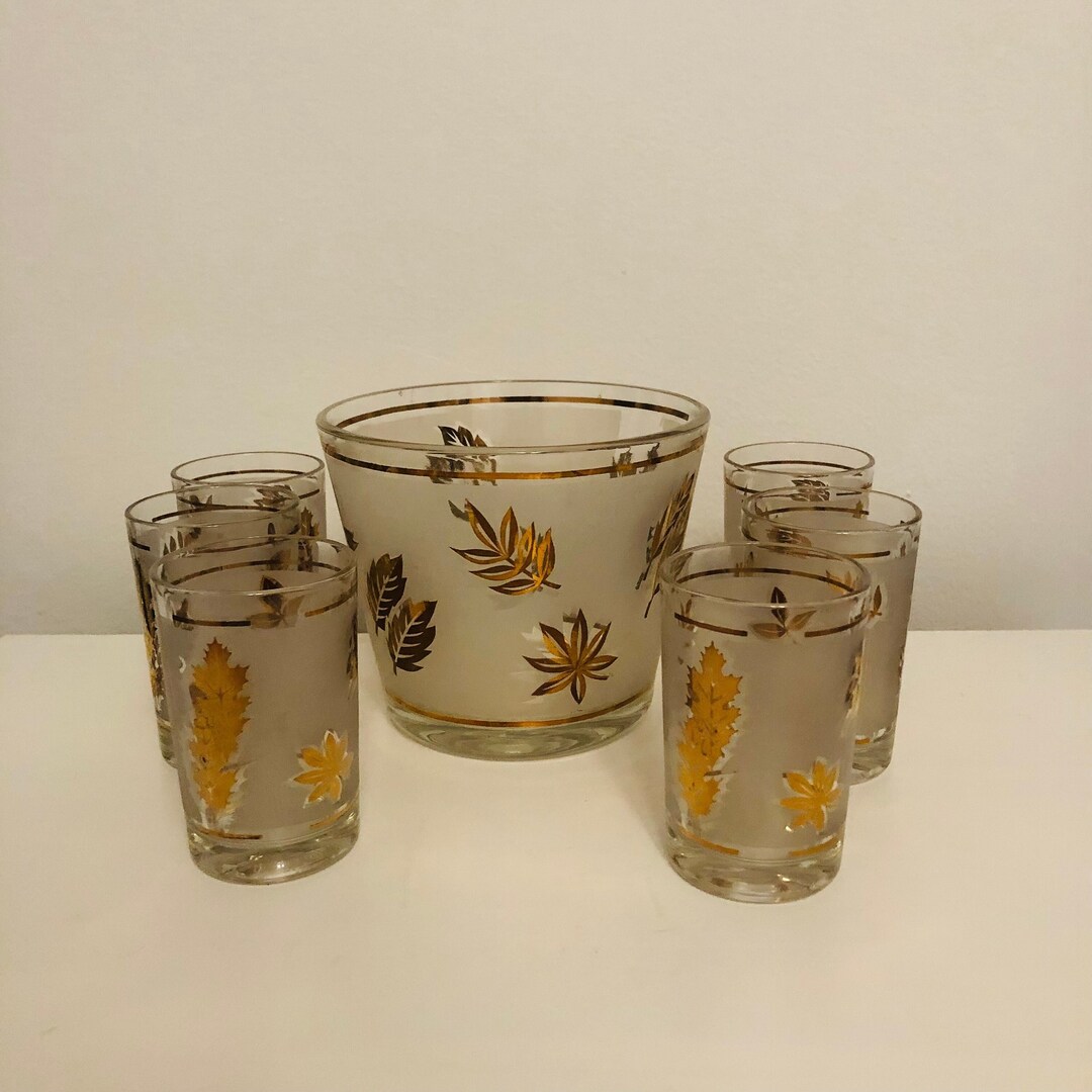 Libbey Starlyte Small Glasses and Ice Bucket - Etsy