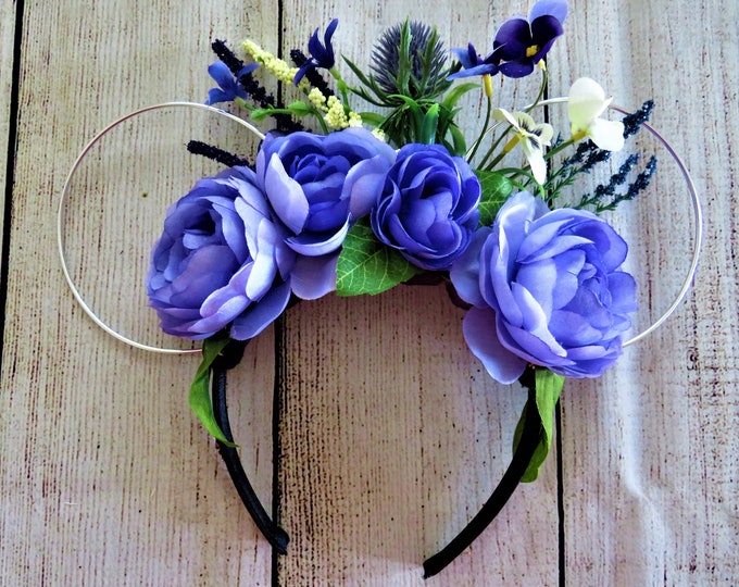Wire Disney Ears Mickey Ears Light up Minnie Ears Floral - Etsy